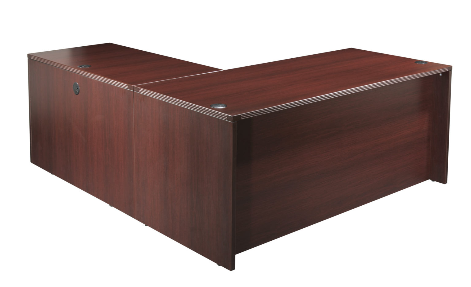 OfficeStar Napa Series Laminate Double Pedestal L-Shaped Desk - 66 ...